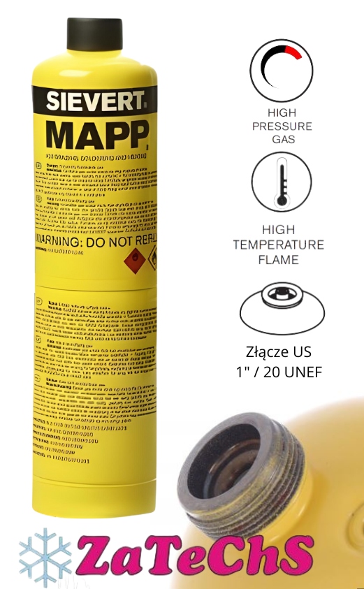 BUTLA GAS PRO MAPP 1'' SIEVERT 221183 GAZ NABÓJ 400g jak Rothenberger (7314522211831) • Cena ...