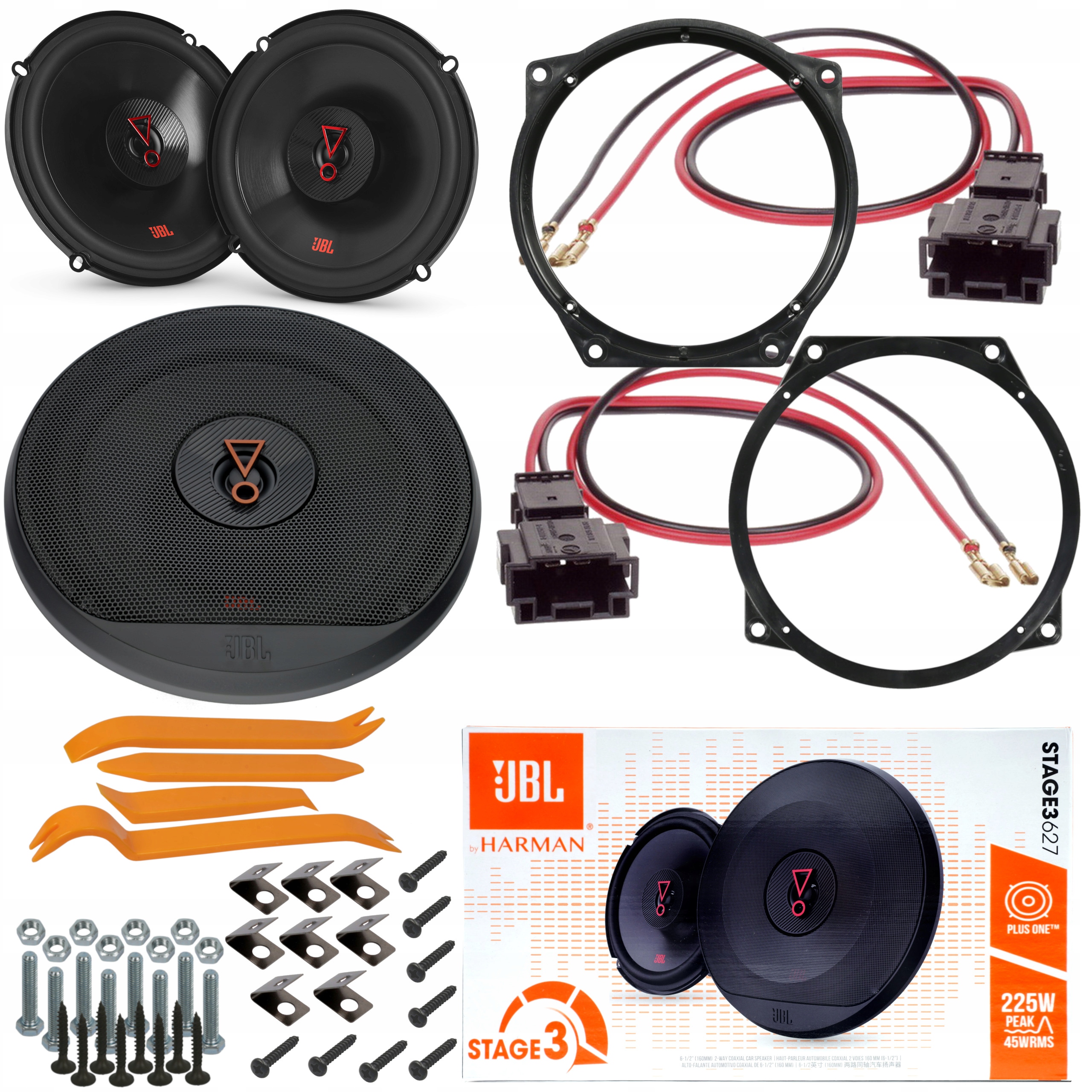 MOCNE GŁOŚNIKI JBL STAGE3 627 BMW 3 E46 COMPACT MINI ONE COOPER CABRIO ...