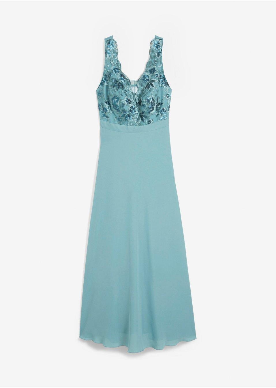 Bonprix sukienka koktajlowa szyfonowa maxi rozmiar 48 • Cena, Opinie - Allegro