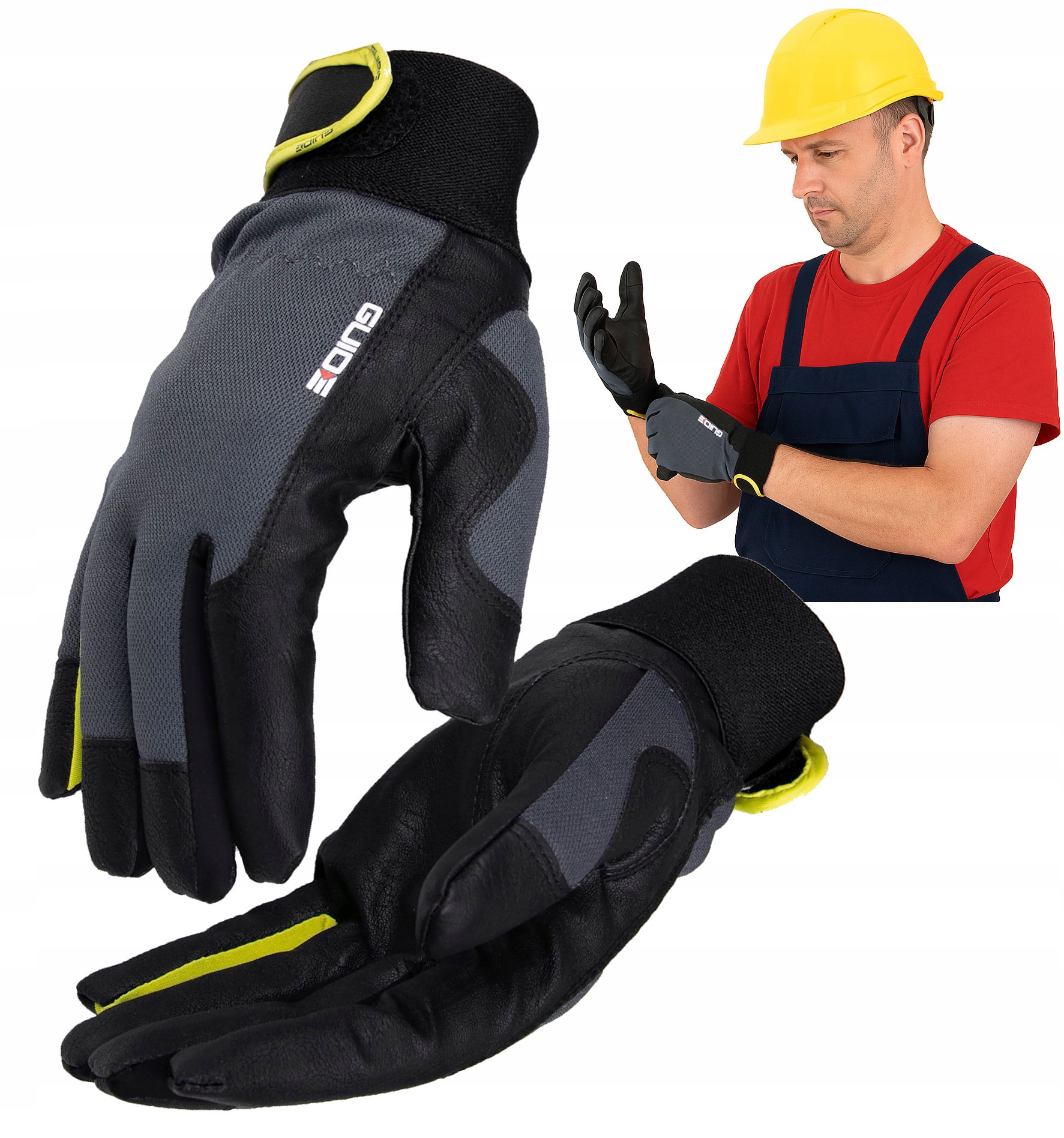 Rękawice Robocze Ocieplane Zimowe Skurzane - Niska cena na Allegro