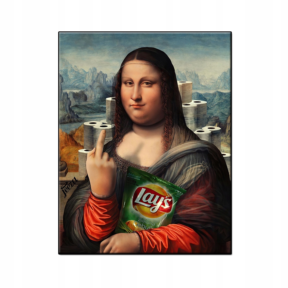 Obraz na płótnie Płótno śmieszne Mona Lisa artysty • Cena, Opinie ...