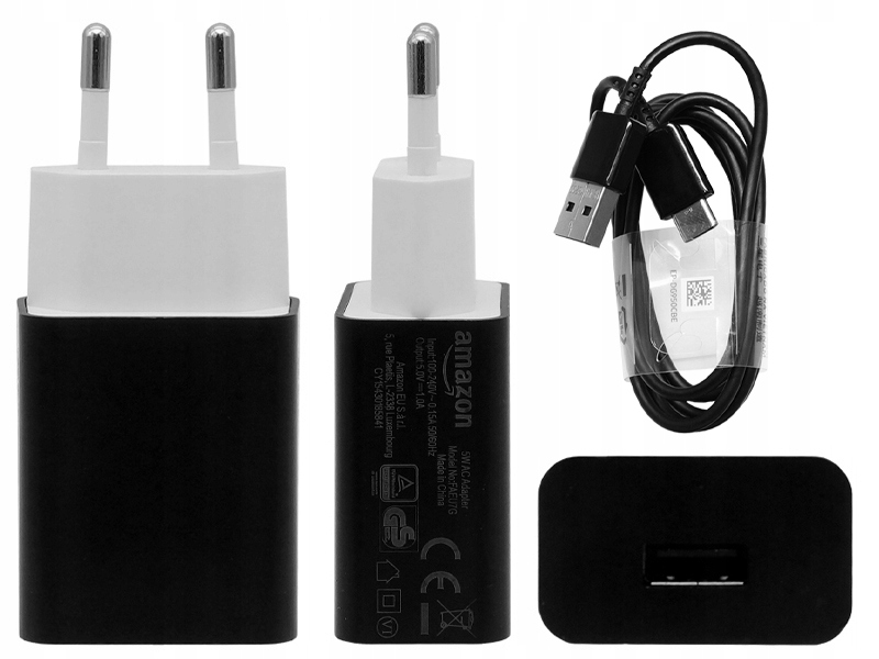 ORYGINALNA ŁADOWARKA SIECIOWA AMAZON FAEU7G 5V 1A 5W + KABEL USB TYP C 1M - Sklep, Opinie, Cena ...
