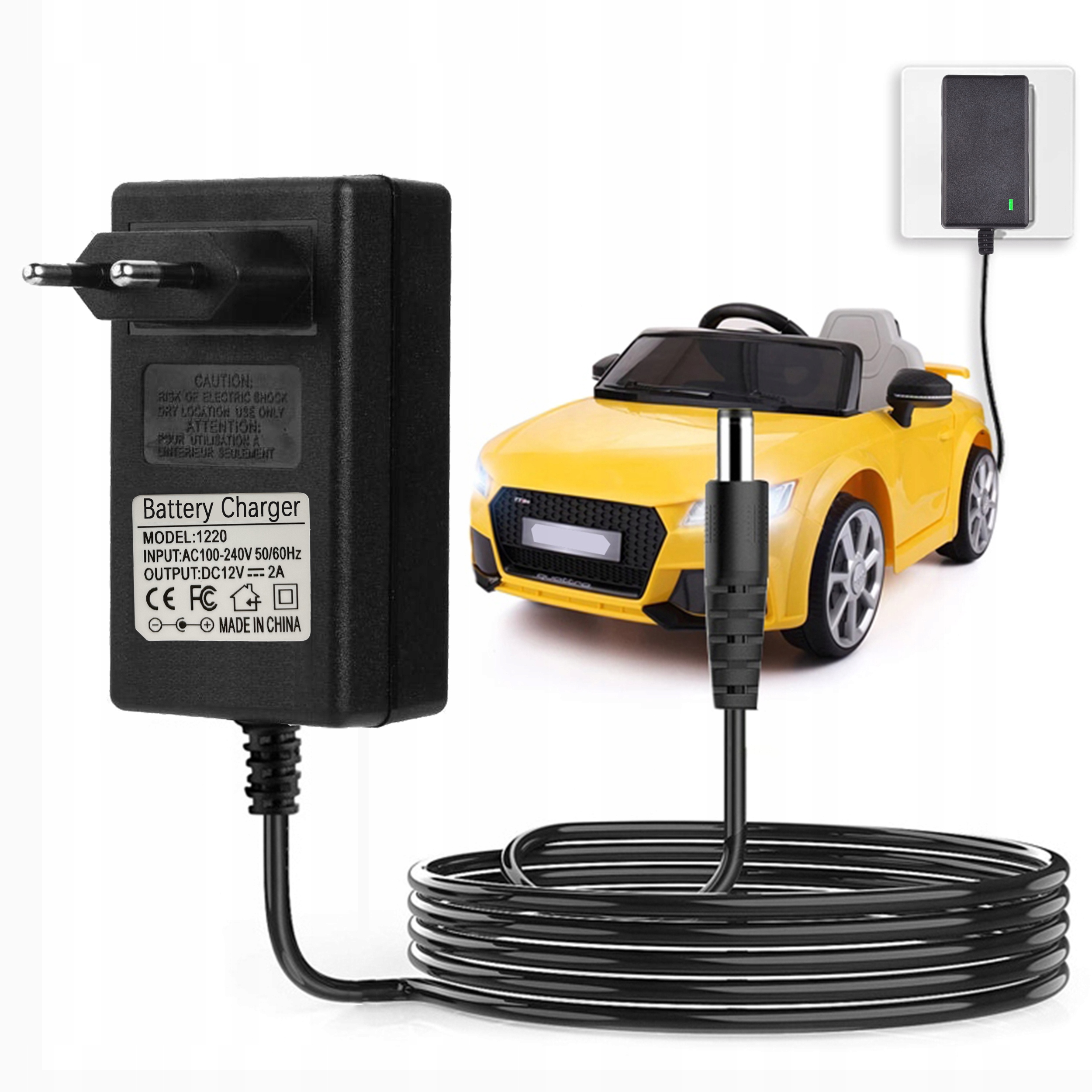Ładowarka 12V 2000mA 24W Do Auta na Akumulator dioda DC 5.5*2.5/2.1mm ... Ładowarka 12V 2000mA 24W Do Auta na Akumulator dioda DC 5.5*2.5/2.1mm ...