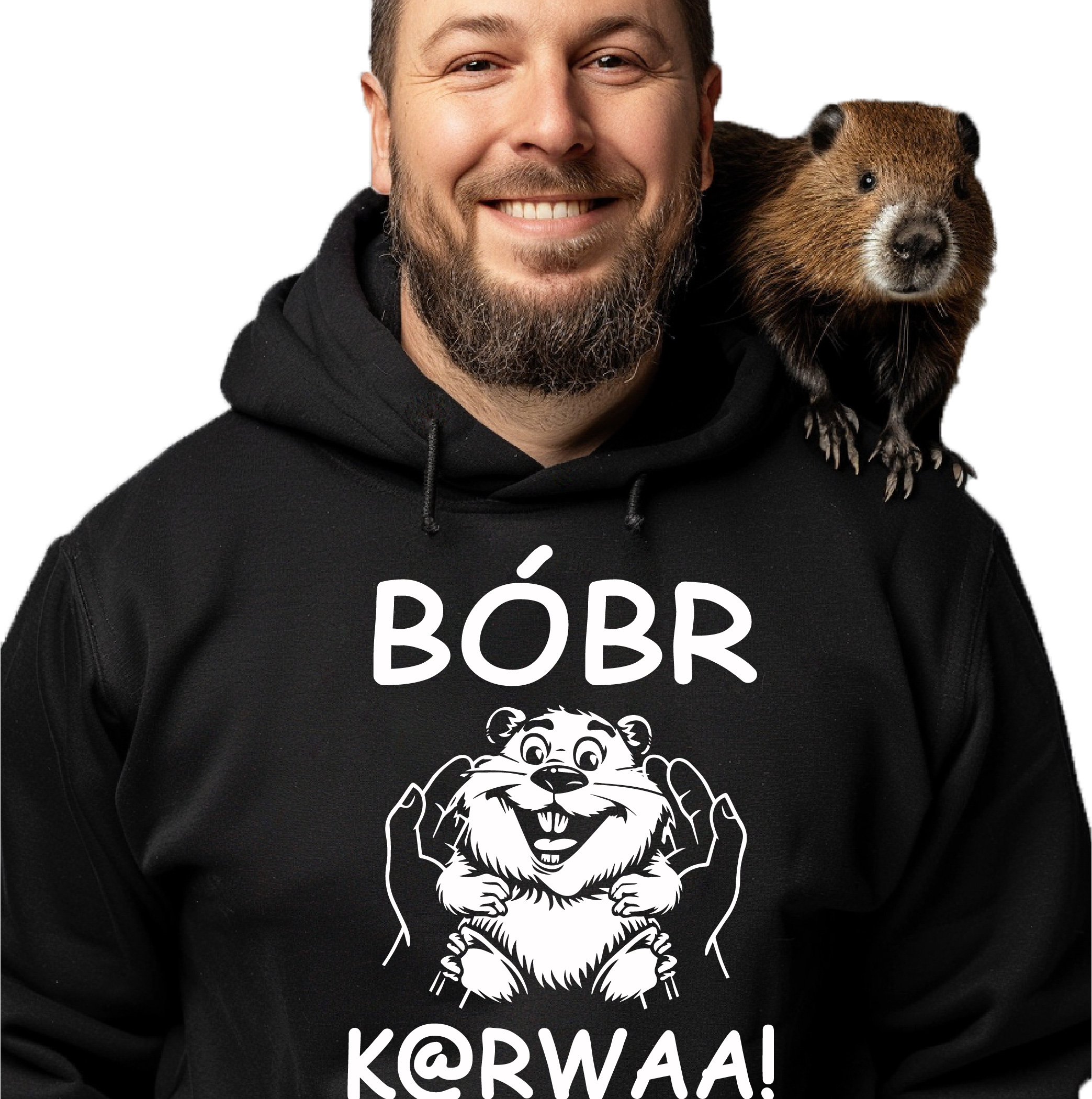 BLUZA Z KAPTUREM BÓBR K#RWA BOBER PATRZCIE JAKIE BYDLE ZABAWNY MEM Z ...