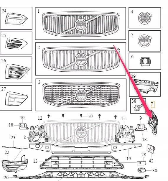 Volvo OE 31425162 wspornik ślizg zderzaka przedniego - porównaj ceny ...