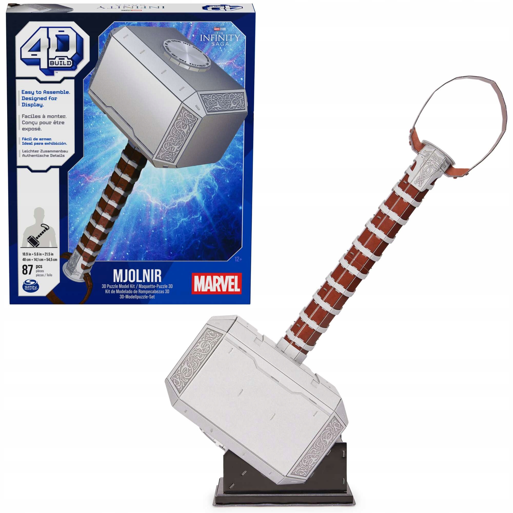 THOR KLADIVO THOR MJOLNIR PUZZLE 3D VEĽKÝ MODEL MARVEL 4D BUILD 54 CM ...