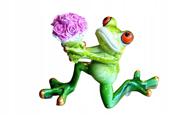 Figurka dekoracyjna Żaba z kwiatami 12cm 100480 (5901449004800) • Cena ...