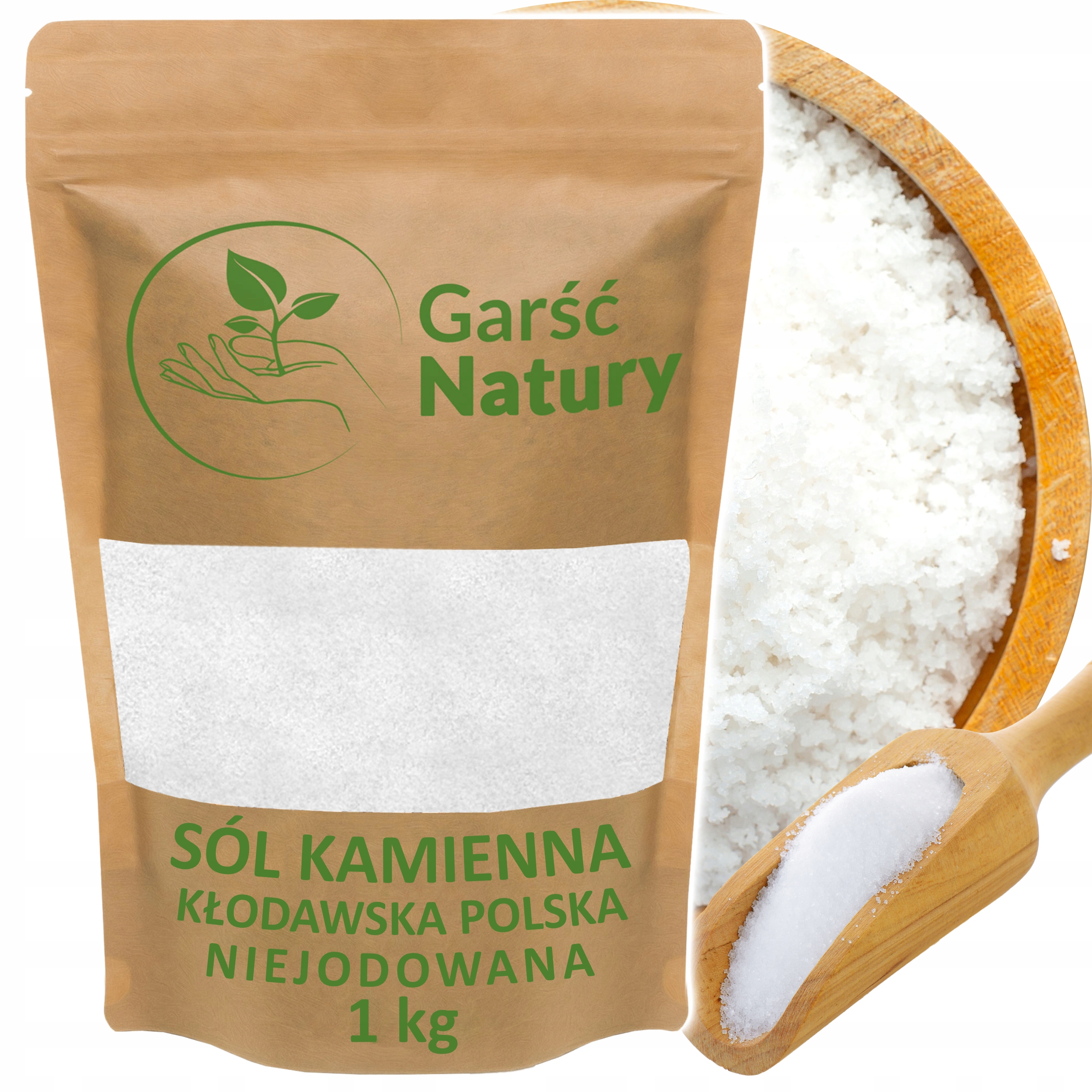 SÓL KŁODAWSKA KAMIENNA 1000 g NIEJODOWANA Spożywcza Drobna Naturalna 1 ...