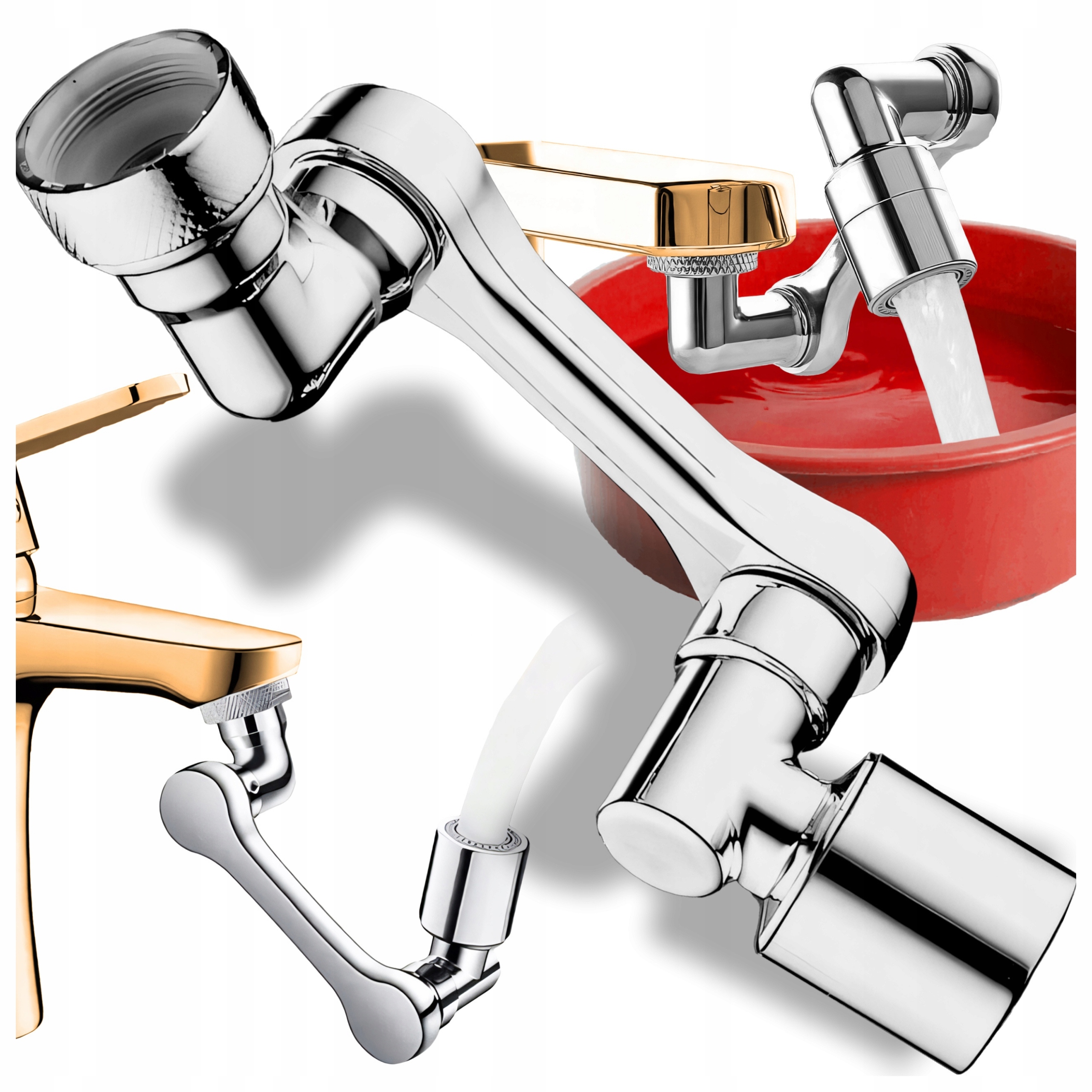 Kihúzható csaptelep hosszabbító, forgatható perlátorral, leeresztő ...