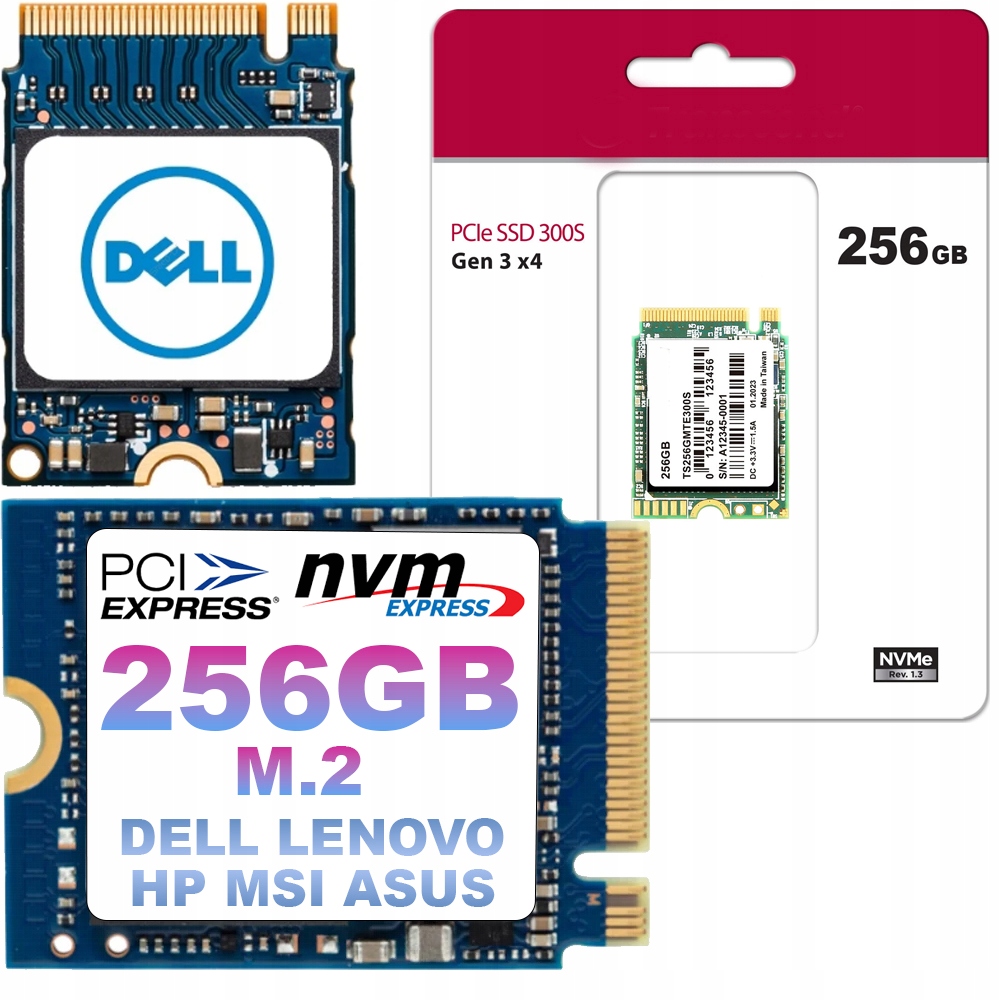 MARKOWY DYSK SSD M.2 PCIe 2230 256GB DO Lenovo, Dell, HP, Asus, MSI ...