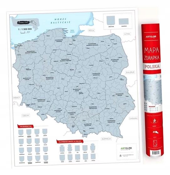 Polska mapa zdrapka 1:1 500 000 Praca zbiorowa - 50.94PLN - Allegro - Raty 0%, Darmowa dostawa ...