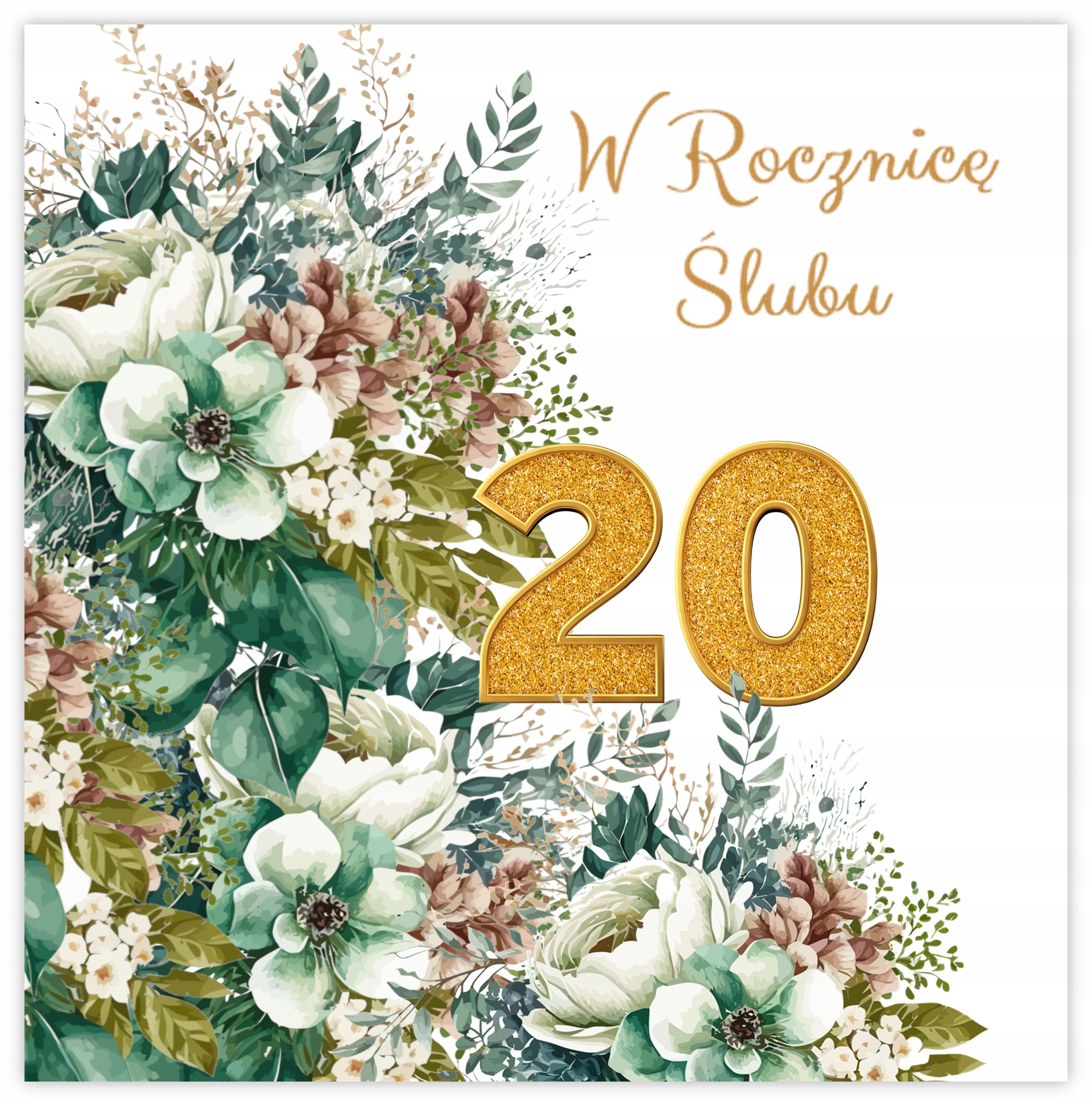 KARTKA NA 20 ROCZNICĘ ŚLUBU PORCELANOWE GODY ROCZNICA ŚLUBU KOPERTA ...