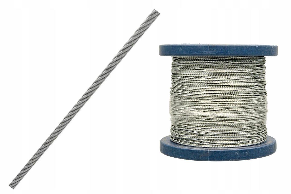 Lina stalowa ocynkowana fi 2 mm (1x19) 1mb (LSZ.2) • Cena, Opinie • Druty, pręty, liny stalowe ...