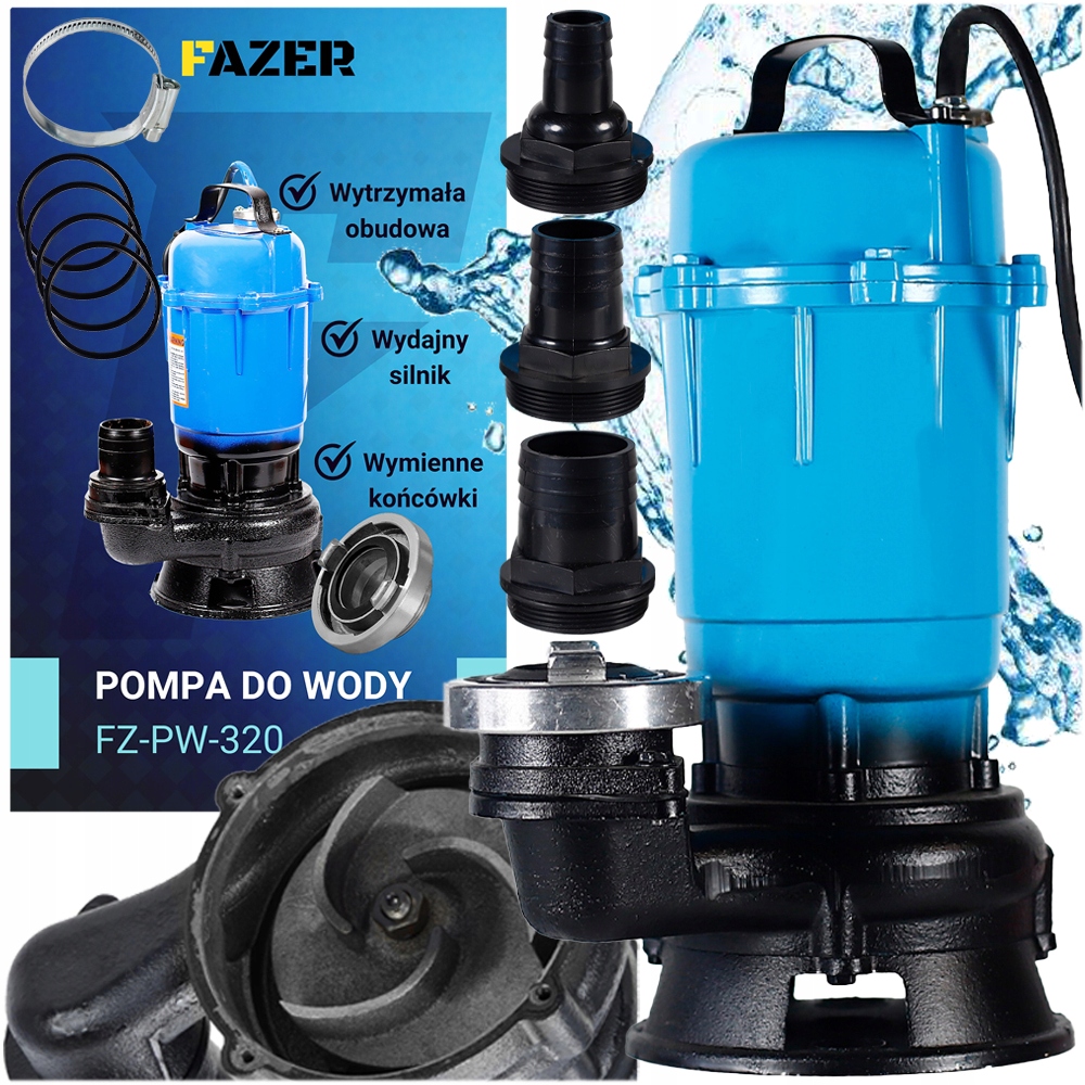 POMPA DO WODY CZYSTEJ BRUDNEJ SZAMBA Z ROZDRABNIACZEM SZLAMOWA 3200W ZESTAW (5906063872583 ...