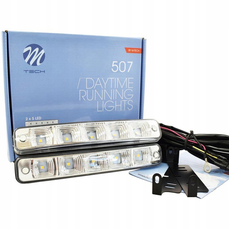 ŚWIATŁA DO JAZDY DZIENNEJ LAMPY DRL HOMOLOGACJA AUTOMAT 12V 507 LED M-TECH 5901508528155 za 156 ...