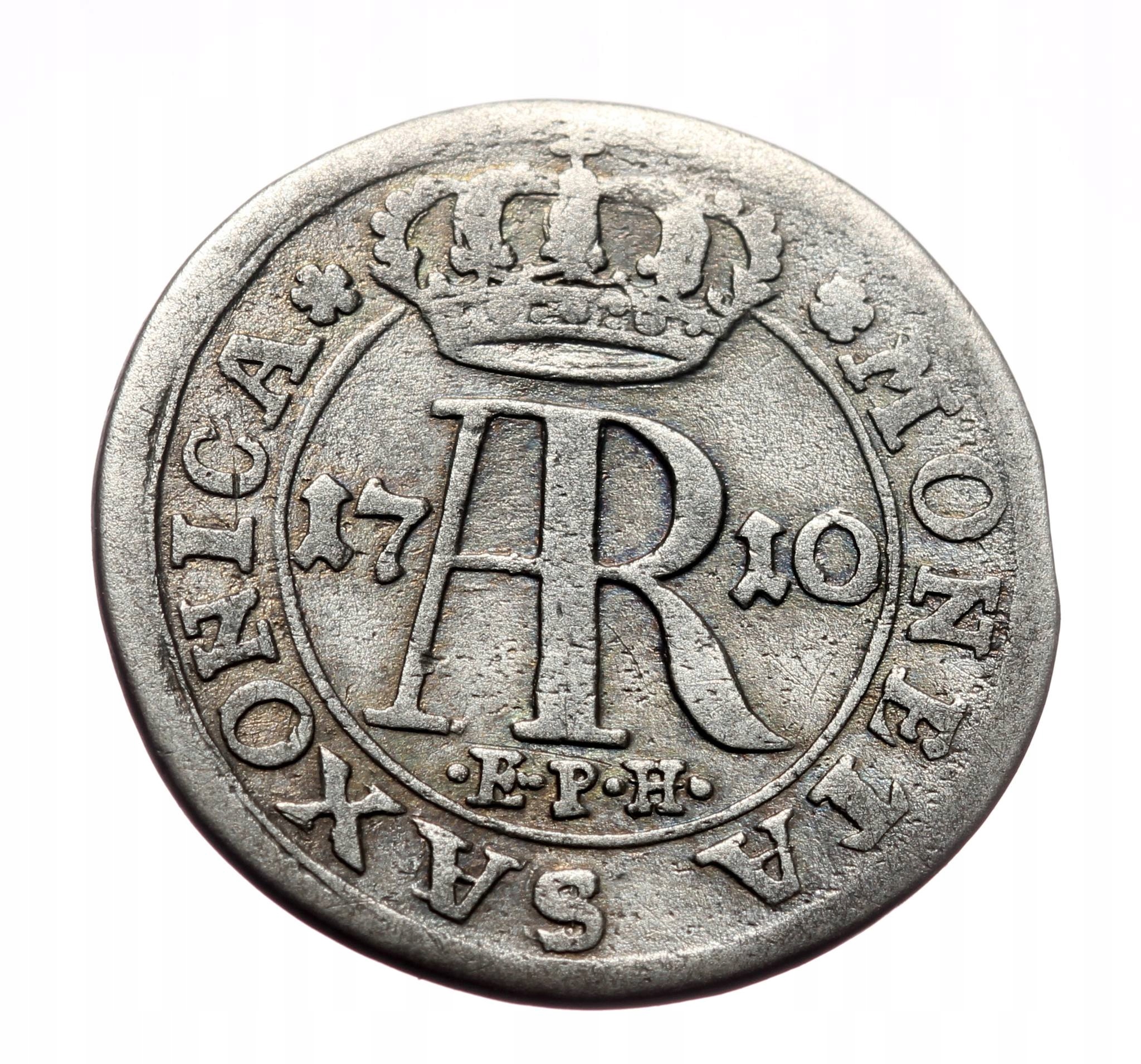 A20. August II Mocny, 1/12 talara 1710 EPH, Drezno, MONOGRAM AR - RRR ...