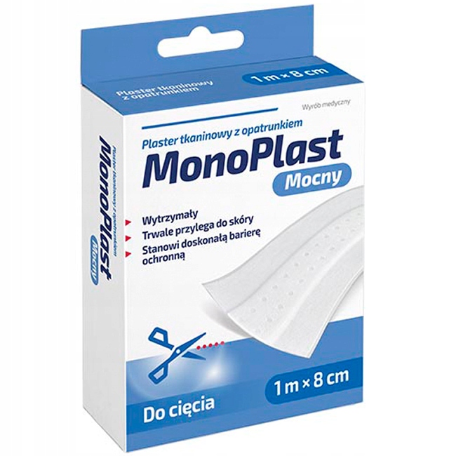 MonoPlast Plaster tkaninowy opatrunek Mocny 8cm 1m dw 10.02.2025 ...