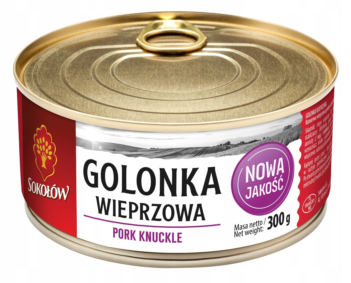 GOLONKA WIEPRZOWA konserwa 70% mięso Sokołów 300g 12832906546 - Allegro.pl