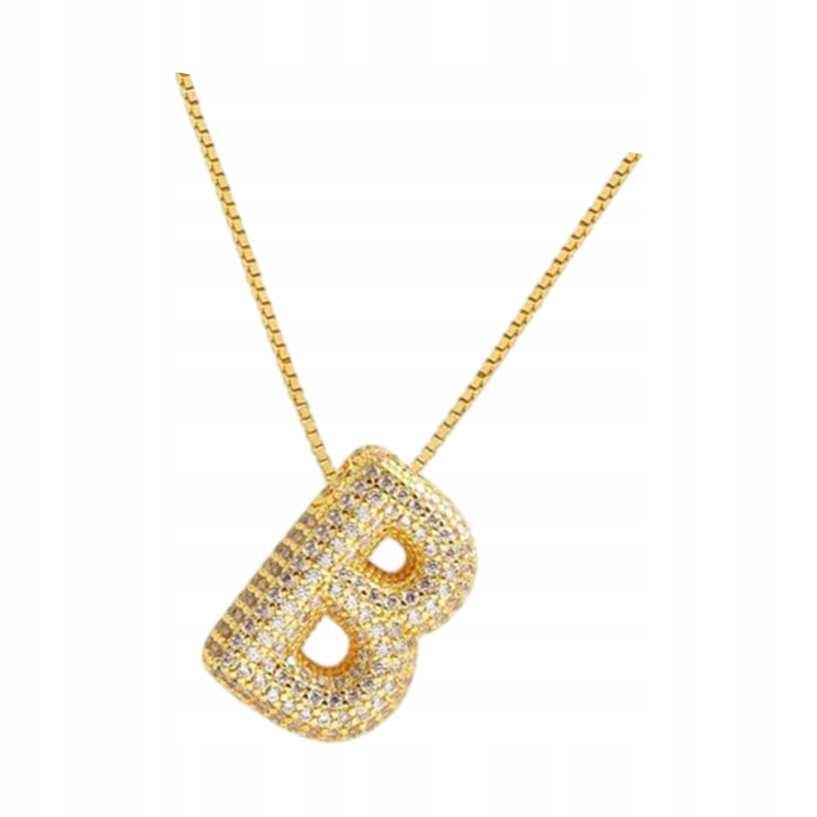 Ubble Naszyjnik listowy Jej On Rhinestone Walentynki Punk Alfabet B ...