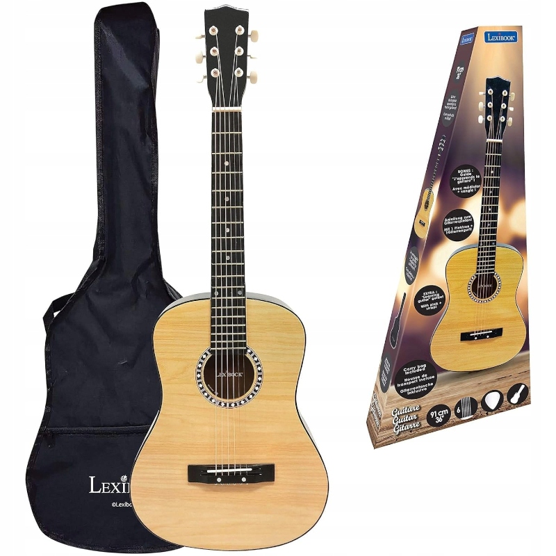 LEXIBOOK Gitara akustyczna 36" (91cm) z pokrowcem 17024664625 - Sklepy, Opinie, Ceny w Allegro
