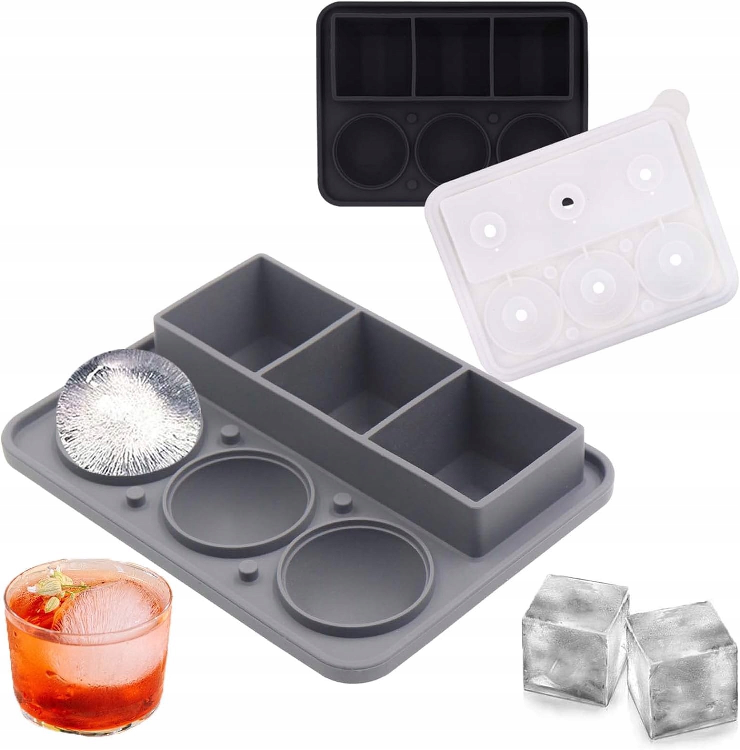 Foremki Formy silikonowe do kostek lodu 2szt (13804) • Cena, Opinie ...