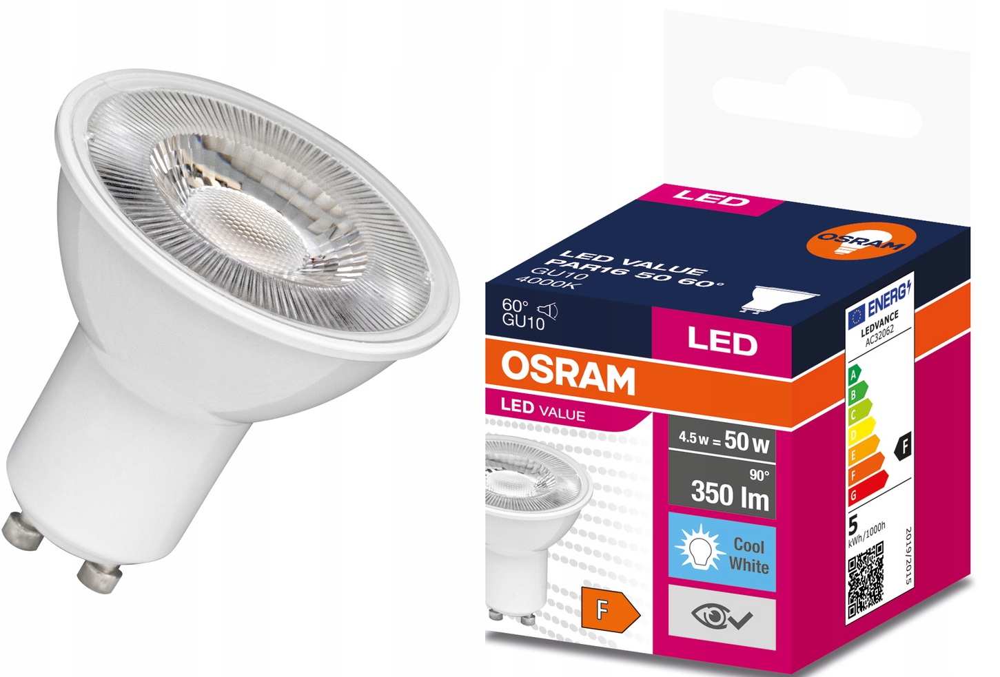 Żarówka LED GU10 4,5W 4000K 350lm 60st OSRAM (4058075599116) • Cena ... Żarówka LED GU10 4,5W 4000K 350lm 60st OSRAM (4058075599116) • Cena ...