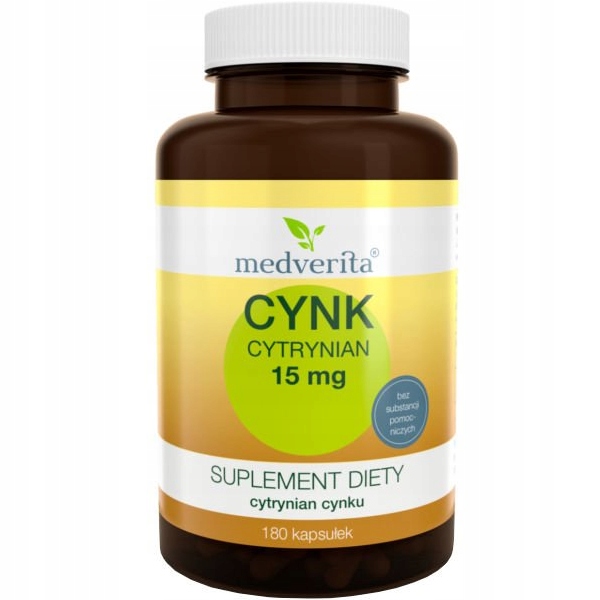 CYNK ORGANICZNY 15 mg CYTRYNIAN 180 kaps ZDROWIE (5900718340236) • Cena ...