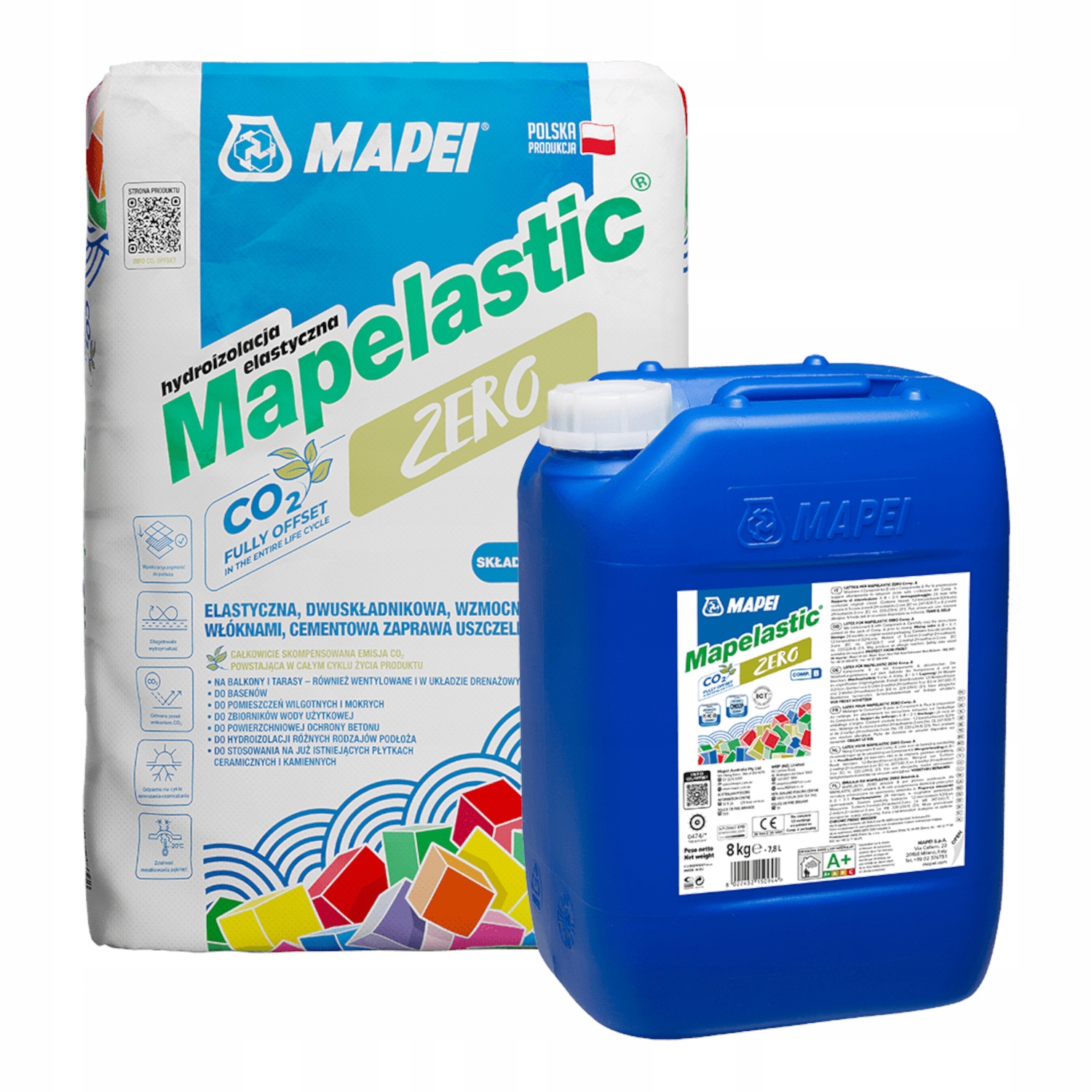 Mapei hydroizolacja na tarasy balkony Mapelastic ZERO zestaw 32 kg (A+B ...