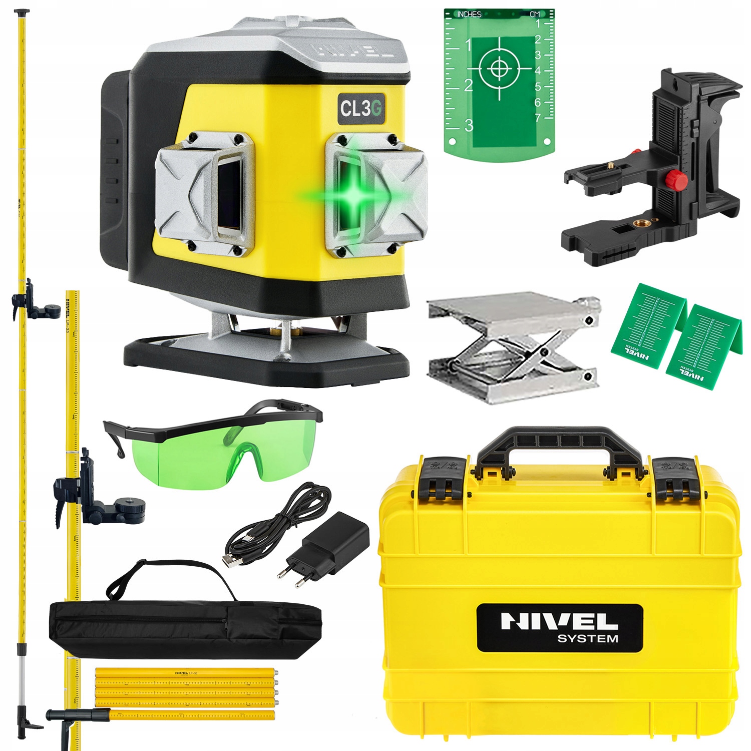 Laser krzyżowy Nivel System CL3G zielony tyczka (5908263351073) • Cena ...