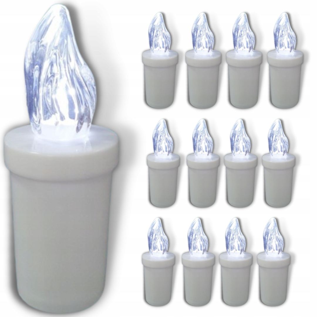 WKŁAD DO ZNICZY 12SZT LED ELEKTRYCZNY BIAŁY WKŁADY (6911479231212 ...