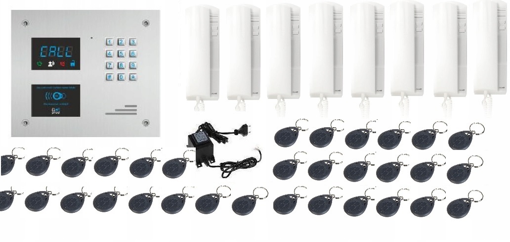 domofon Elprod 8 rodzinny rfid kody 2 żyłowy 32pes • Cena, Opinie ...