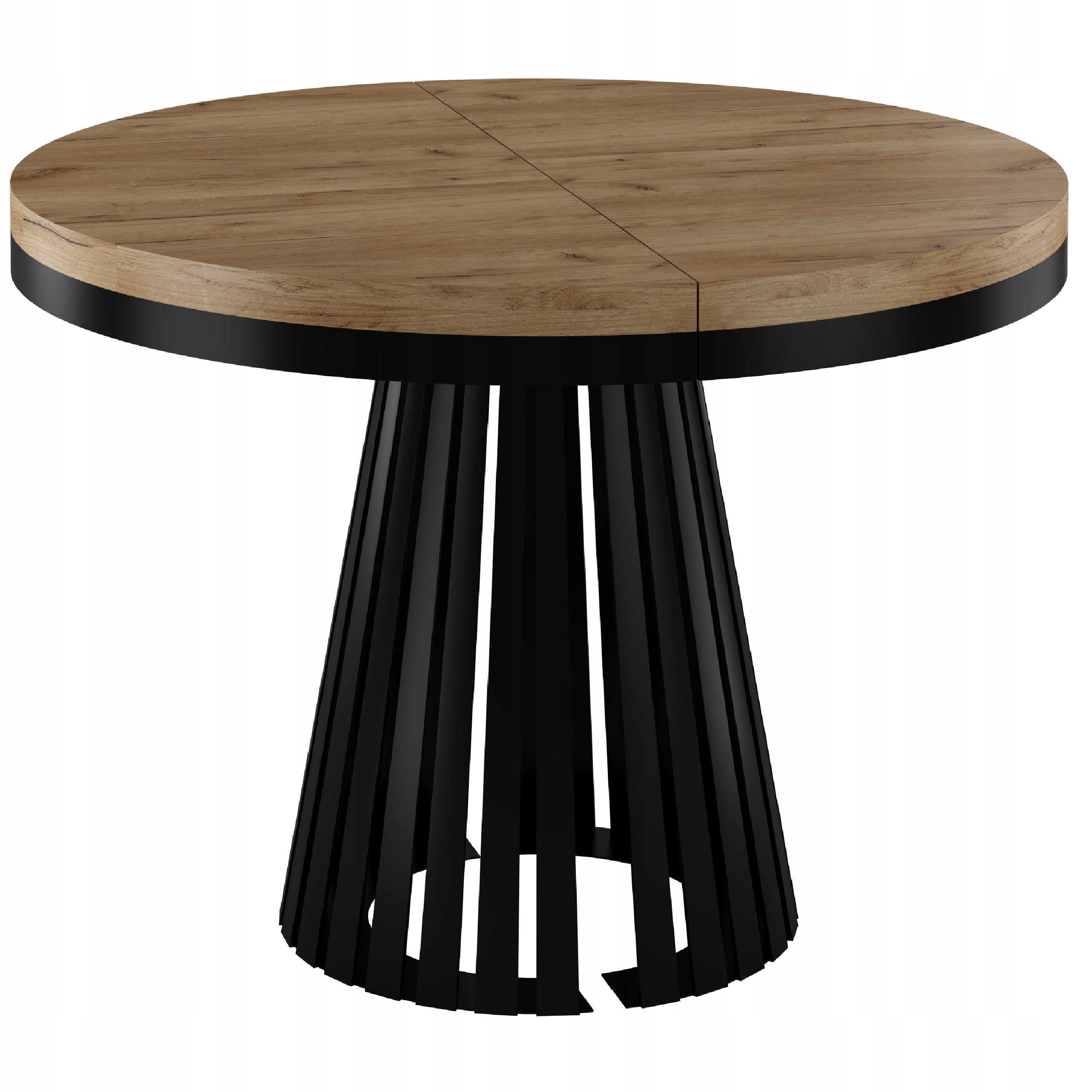 Stół rozkładany noga kosz okrągły dąb złoty 100/200 x 75 cm • Cena ...