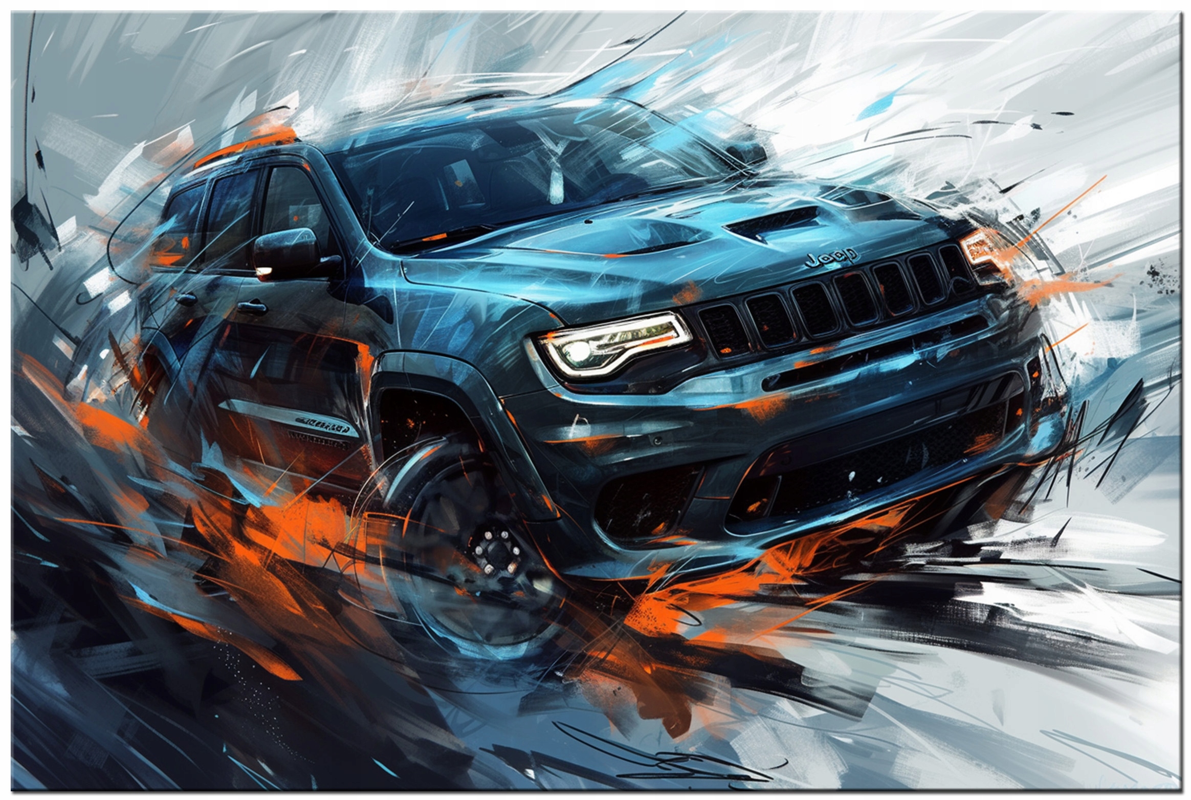 Obraz na płótnie Samochód Jeep Grand Cherokee Auto Grafika 120cm x 80cm ...