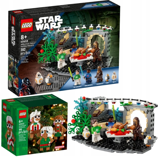 LEGO STAR WARS ŚWIĄTECZNA DIORAMA SOKÓŁ MILENNIUM 40658 + LEGO 40642 ...
