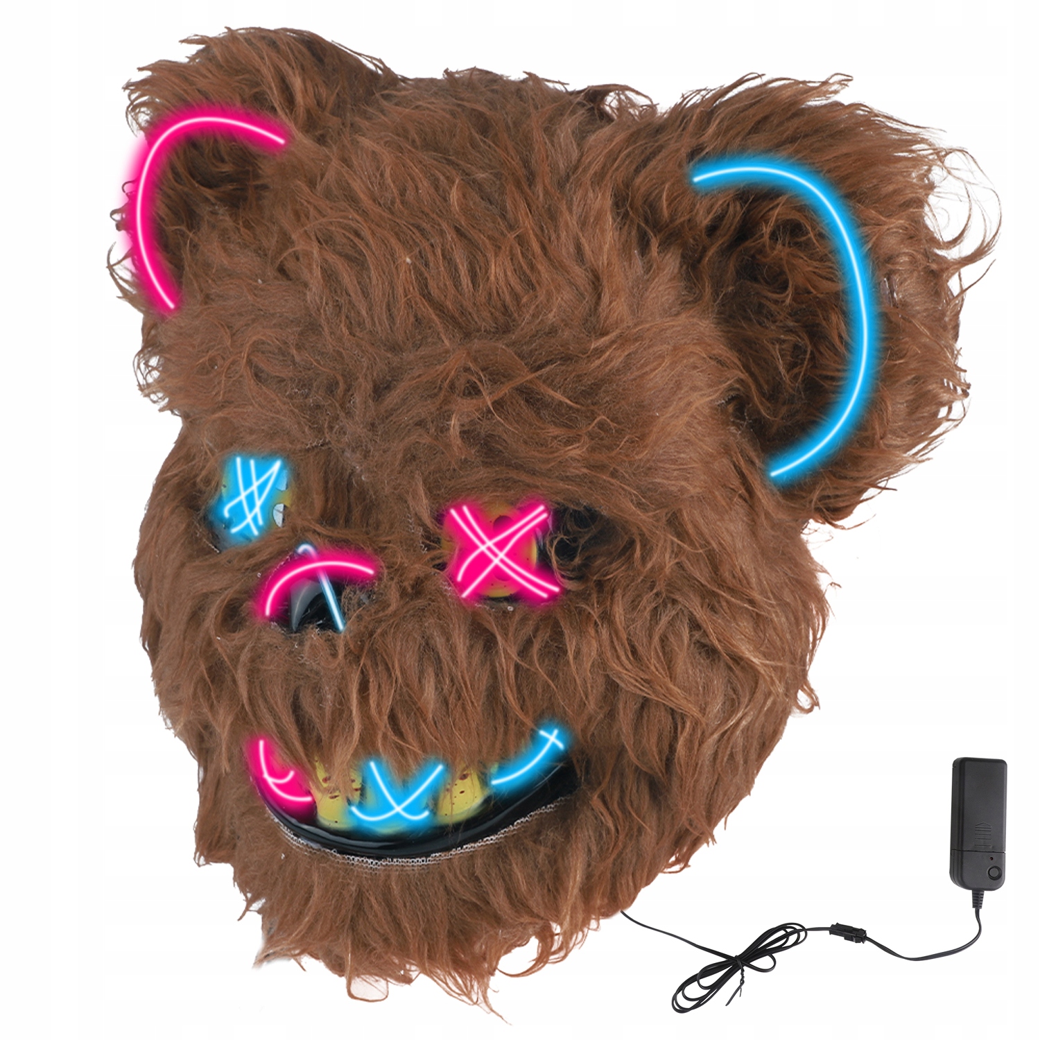 MASKA ŚWIECĄCA LED KRÓLIK MORDERCA NA HALLOWEEN LED 3 TRYBY LAMPY ...