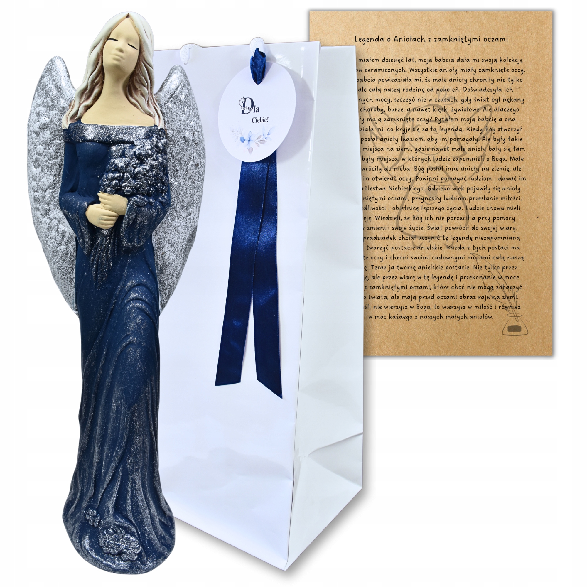 Anioł Figurka Duża Prezent Kolor Urodziny • Cena, Opinie • Figurki i ...