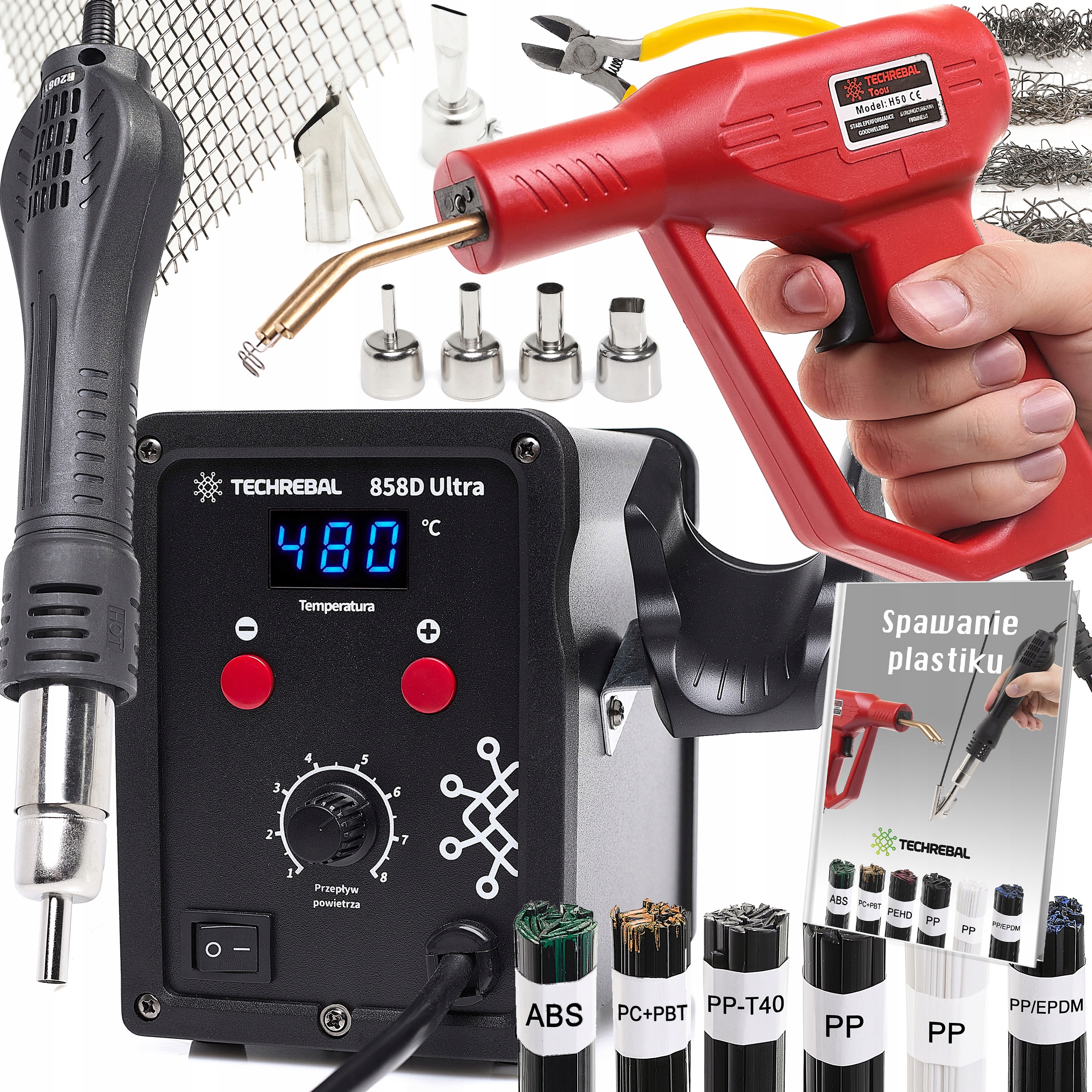 Spawarka do plastiku Techrebal 858D Ultra 750W z regulacją temperatury • Cena, Opinie - Allegro