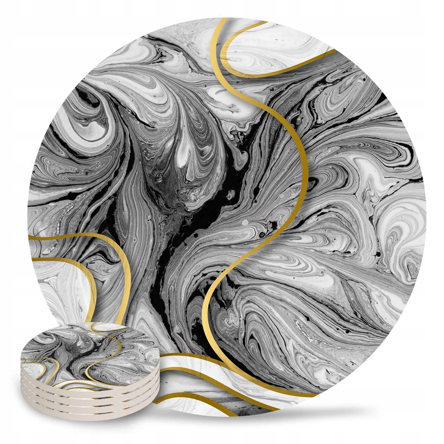 Gray Marble Texture Placemat Coffee Drinks Dining Table Mats Absorbent ...