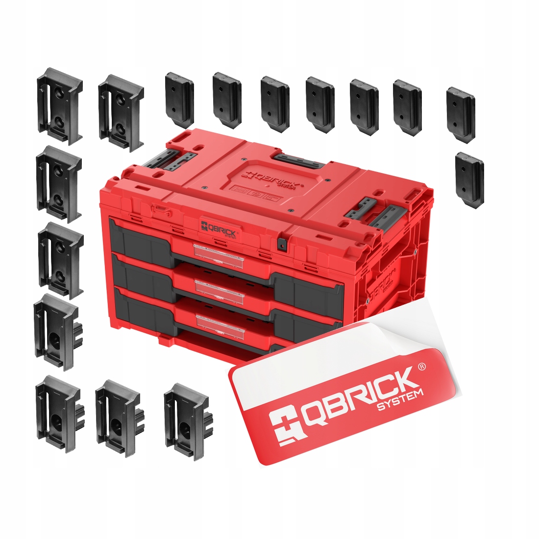 Skrzynka Qbrick System ONE Drawer 3 Toolbox 2.0 Red Ultra HD szuflady (SKRQONED3CZEPG001/PG011 ...