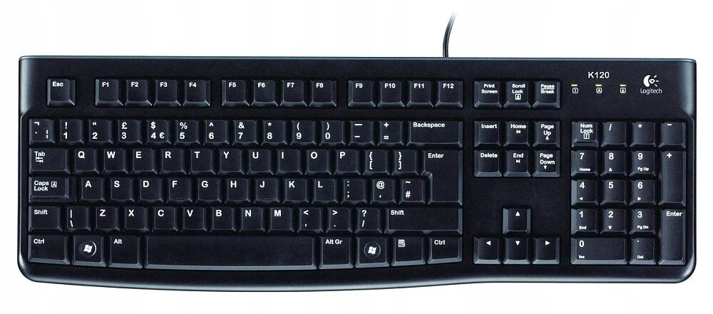 Klawiatura Logitech K120 Przewodowa USB 1,5m Czarna - Sklep, Opinie ...