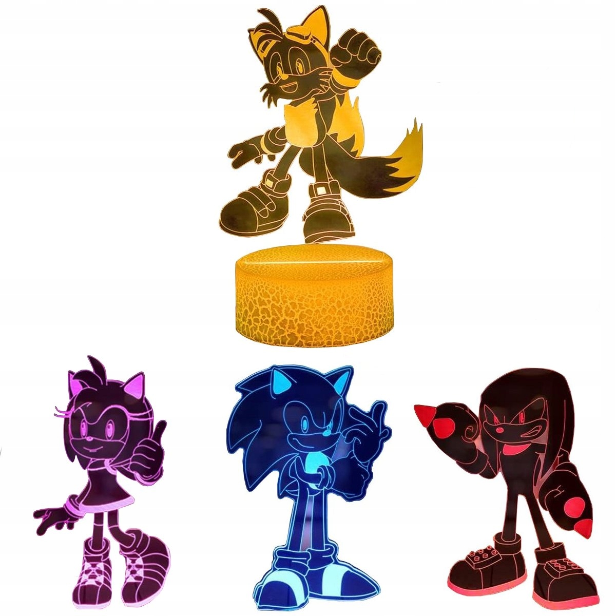 Lampka nocna LED RGB z pilotem, Sonic 3D, 4 panele • Cena, Opinie ...