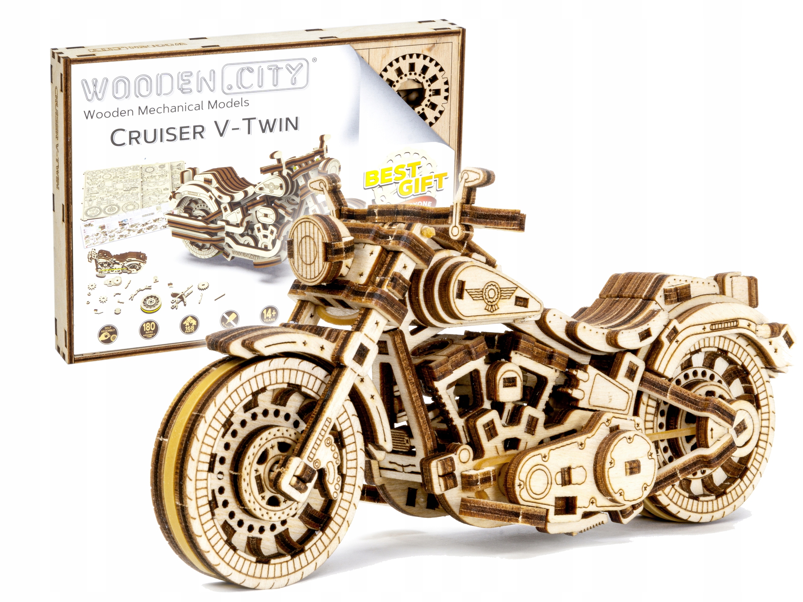 Drewniane Puzzle 3D Model Układanka Cruiser V-Twin Wooden.City ...