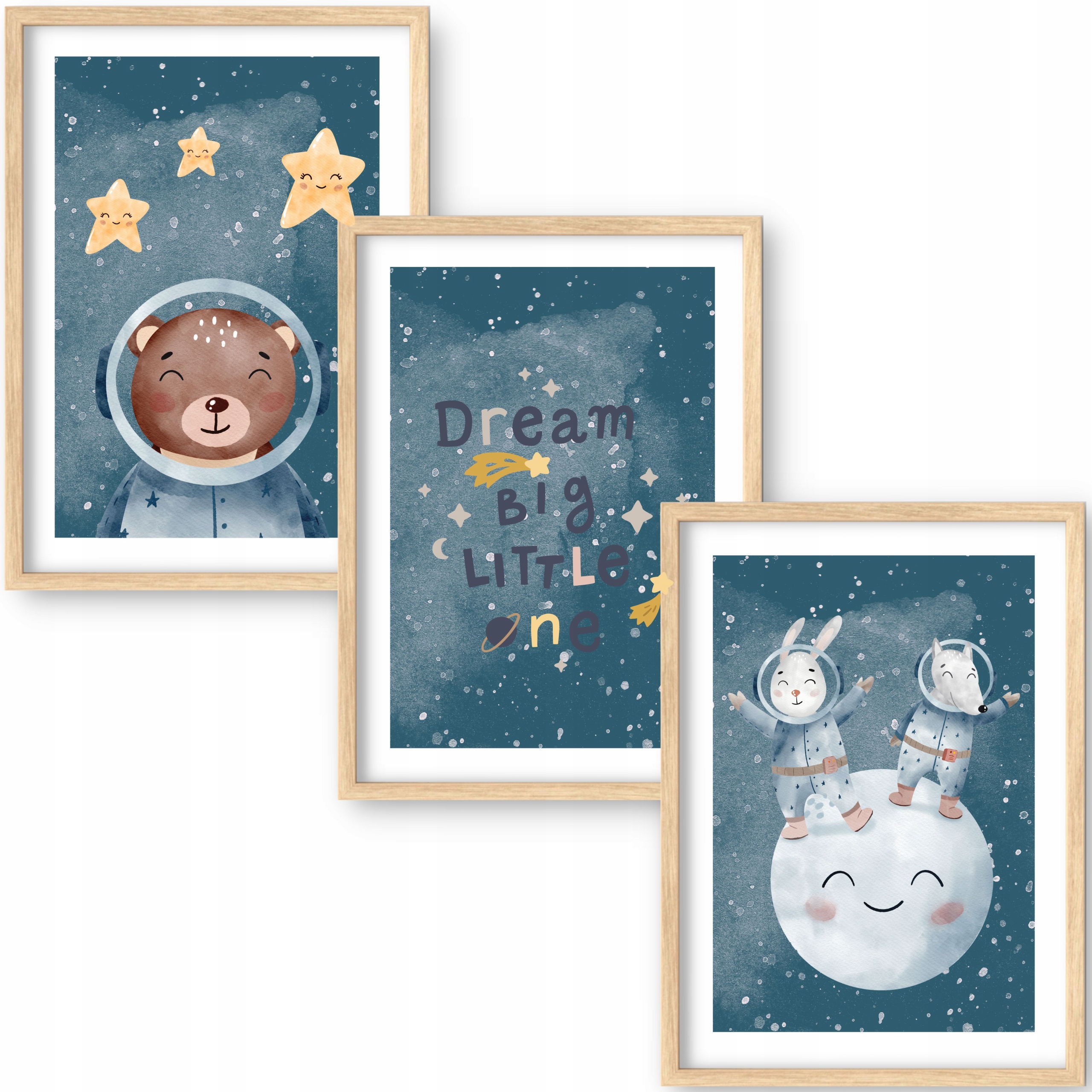 ZESTAW 3 PLAKATY OBRAZKI DZIECIĘCE 21X30 A4 KOSMOS RAKIETA ASTRONAUTA WZORY • Cena, Opinie ...