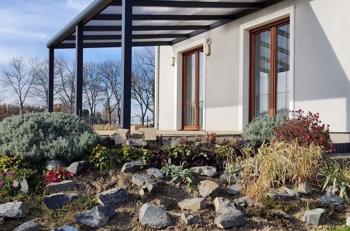 Zadaszenie tarasu Modern PRO 506x400 dach poliwęglanowy • Cena, Opinie ...