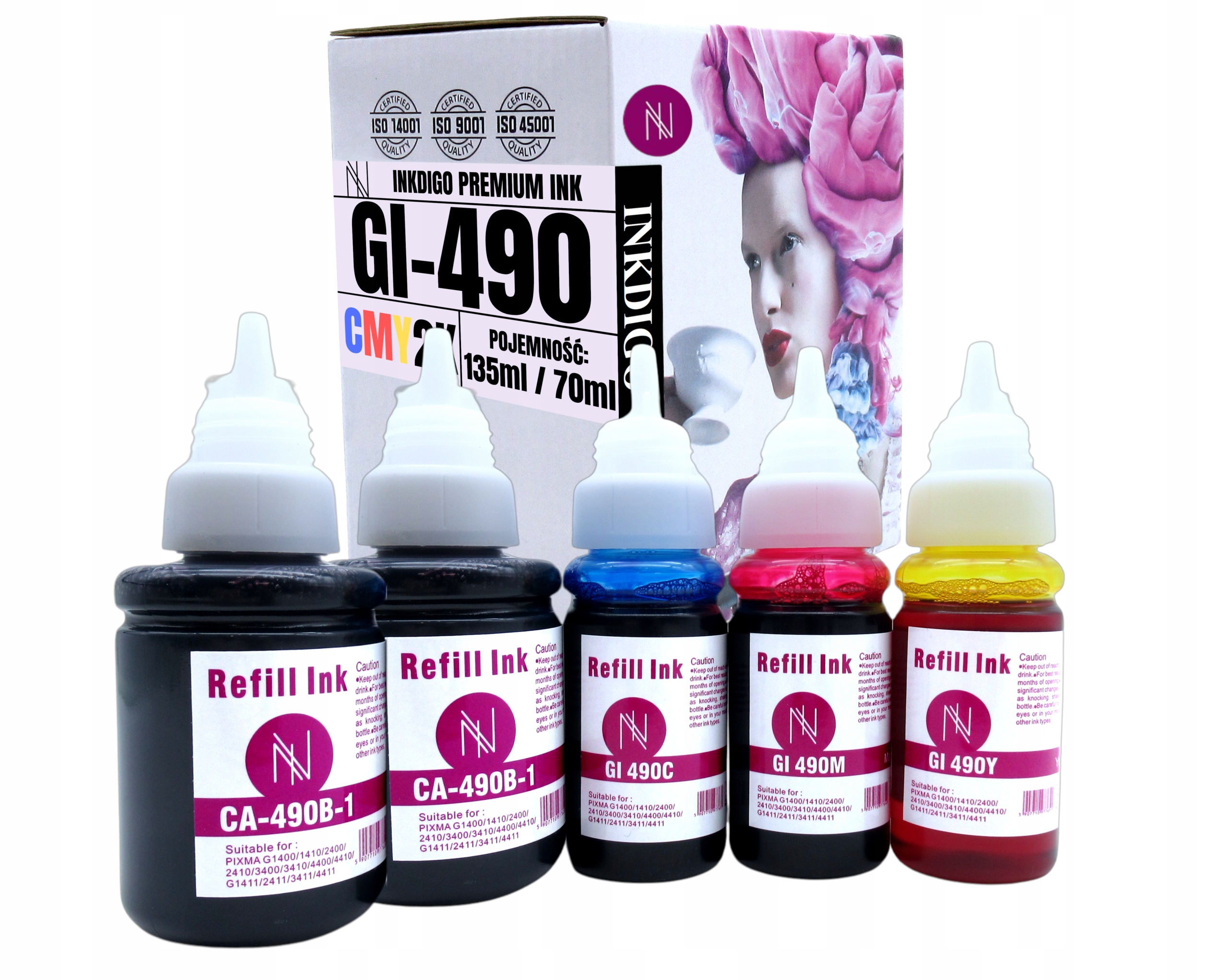 Tusz Inkdigo CA- GI490 / GI-490 / G1400 do Canon czarny (black ...