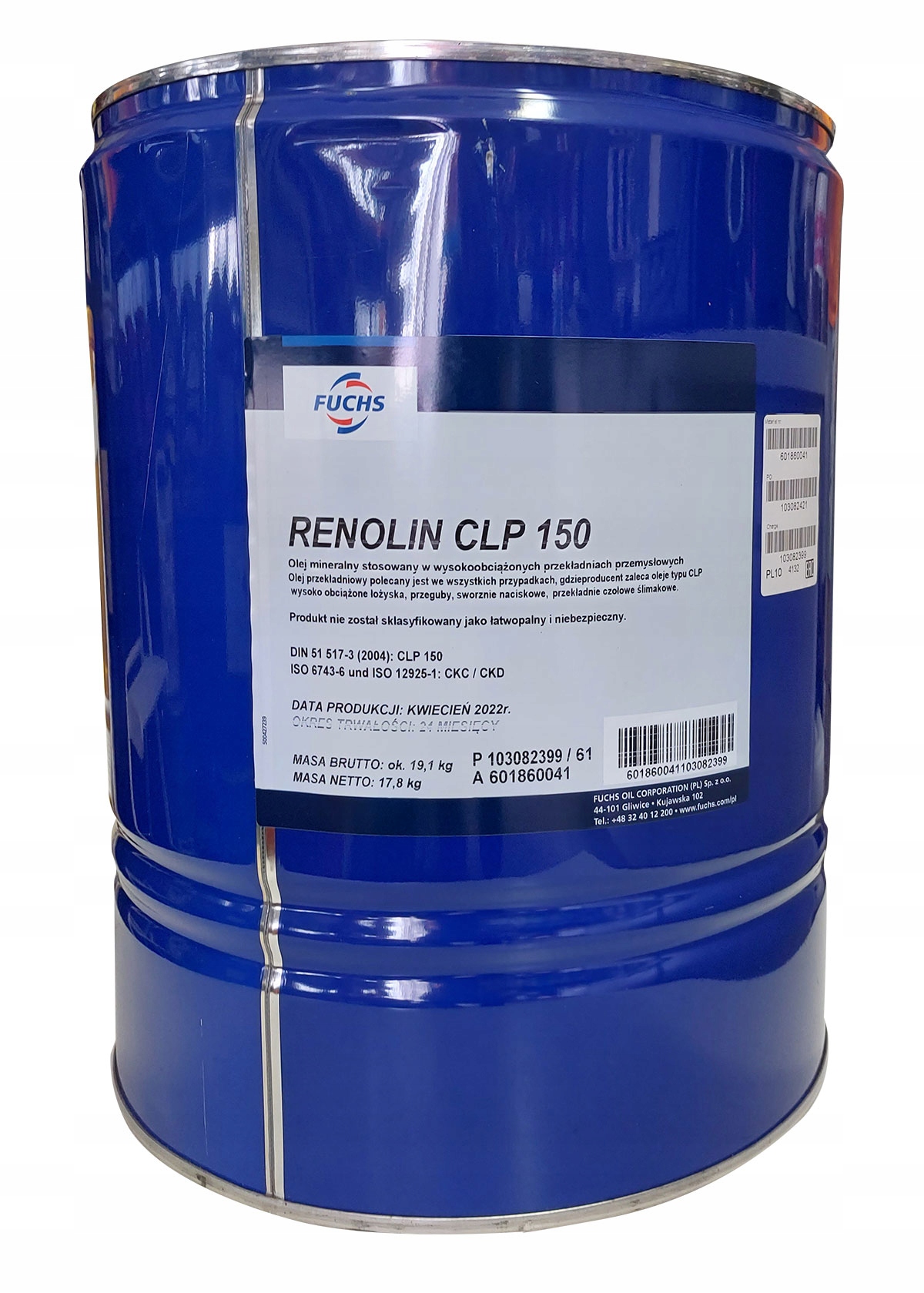 OLEJ FUCHS RENOLIN CLP 150 20L • Cena, Opinie - Allegro