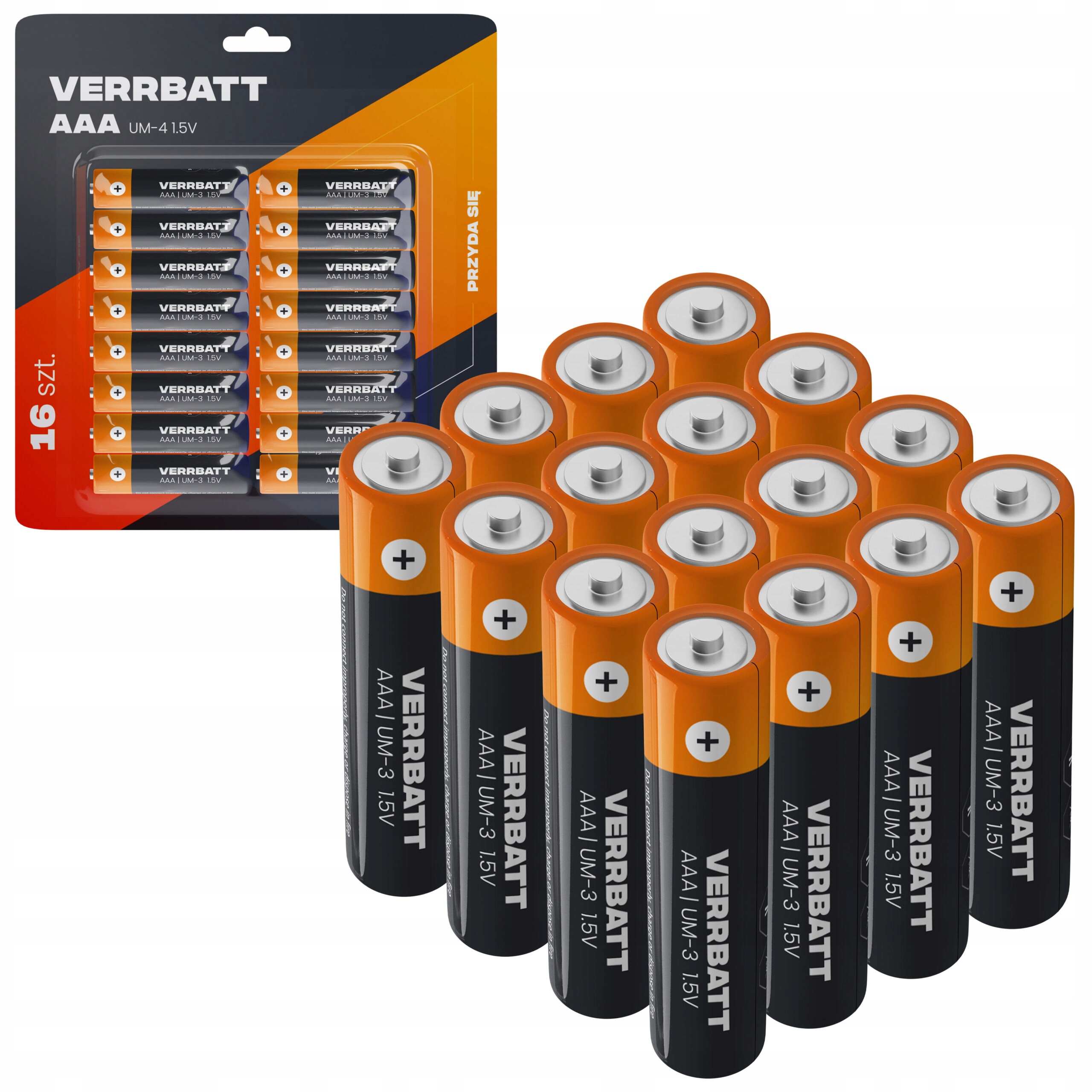 BATERIE CYNKOWO-WĘGLOWE VERRBATT AAA (R3) 16 szt. - Sklep, Opinie, Cena ...