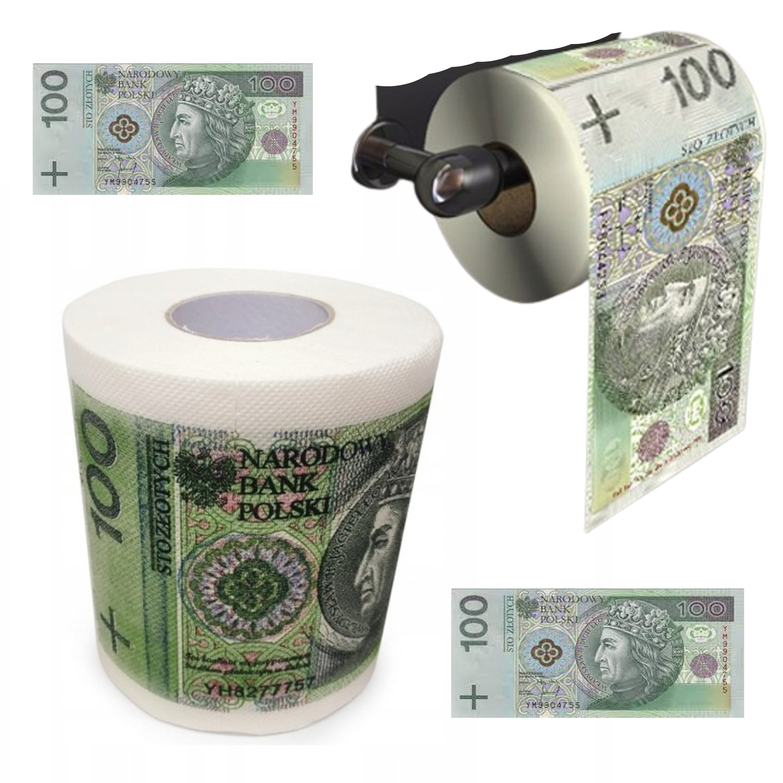 PAPIER TOALETOWY BANKNOT PIENIĄDZE STÓWKA XL 100zł 13720219301 - Allegro.pl
