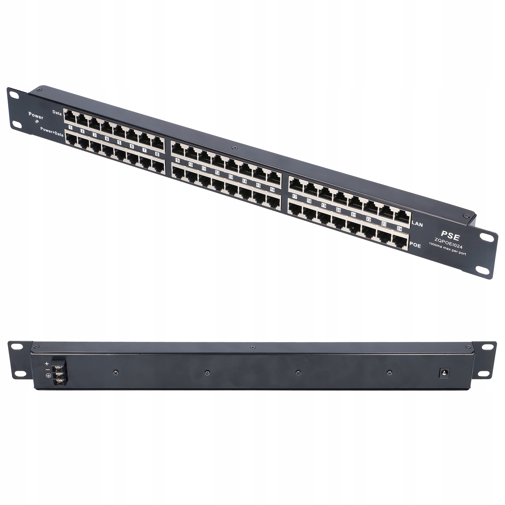 PoE Injector 24x100Mb/s RJ45 DO szafy RACK Injector PoE - Sklep, Opinie ...