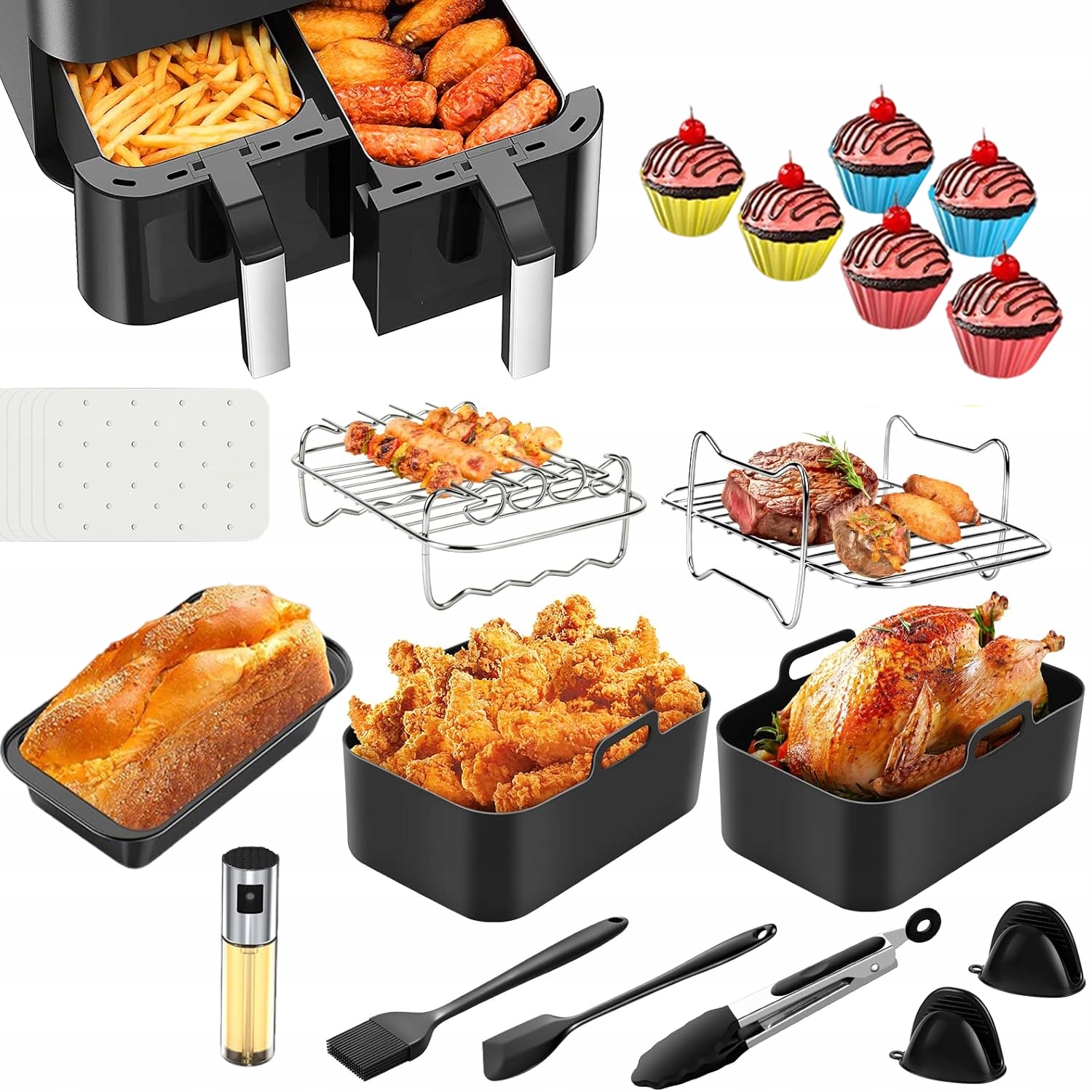 PŘÍSLUŠENSTVÍ PRO PEČENÍ HORKOVZDUŠNÉ FRITÉZY AIRFRYER SADA ...